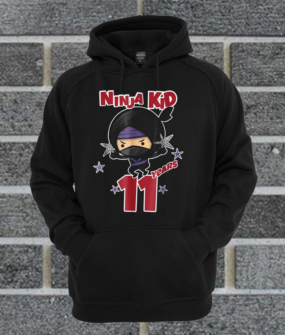 Ninja Kid 11th Birthday Gift Funny Hoodie